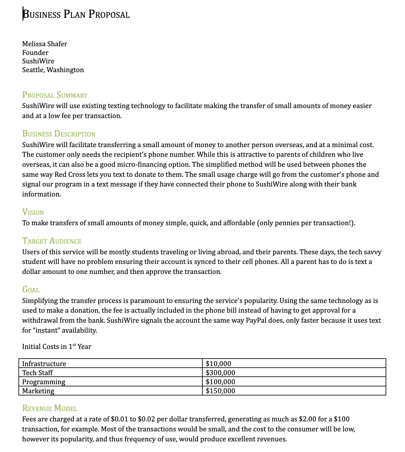 Free 4 templates for business plan proposal (Word and Excel) – Business ...